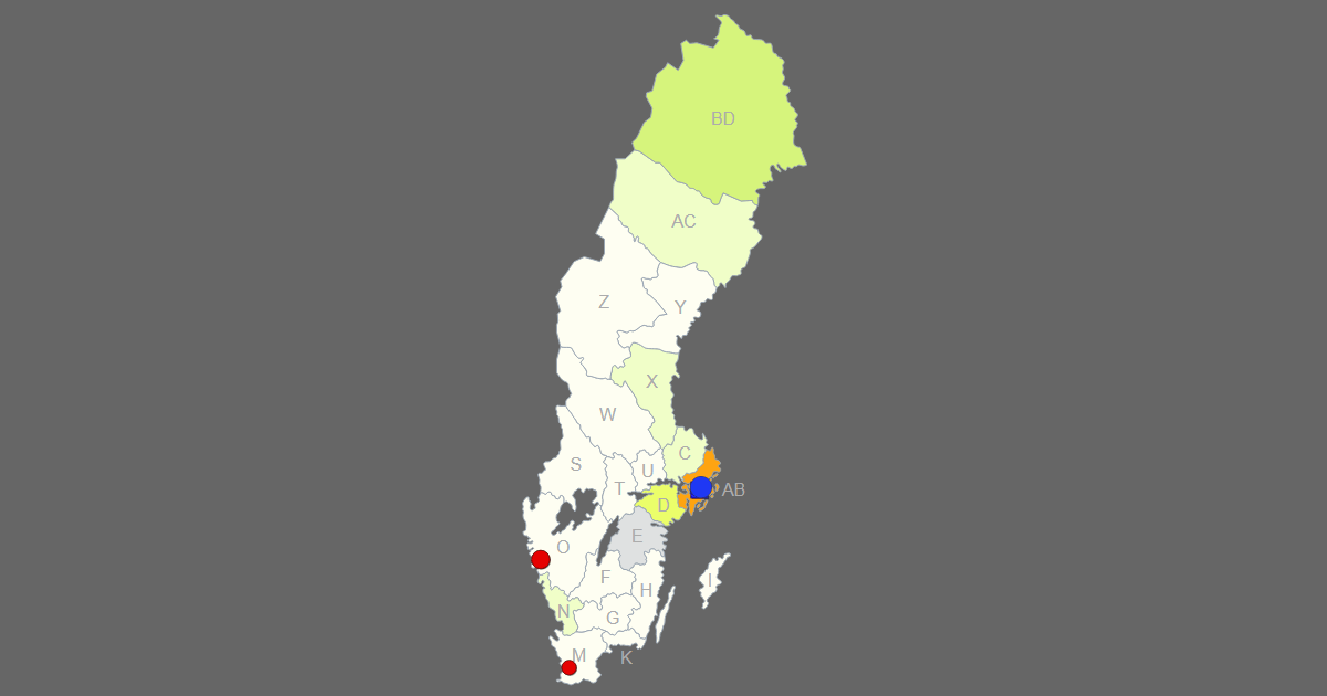 Interactive Map of Sweden [Clickable Counties/Cities]